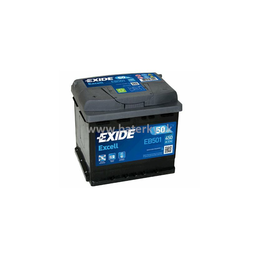 Autobatéria Exide Excell EB501 12V 50Ah 450A | www.baterky.sk - Obchod ...